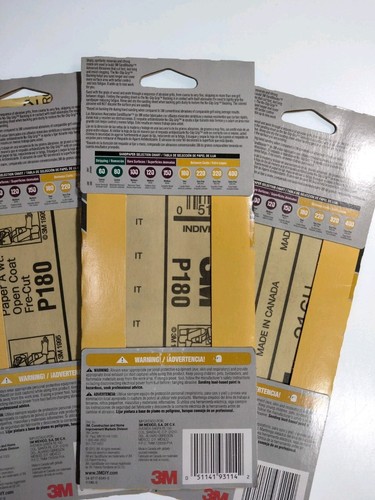 3M 180 Fine Grit SandBlaster Pro Sandpaper 3 Pks ( 15 Sheets ) 9" 11180 ...