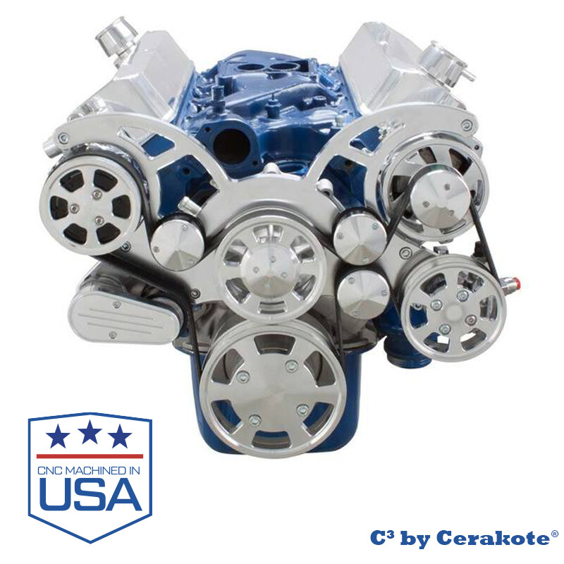 All Inclusive Small Block Ford Serpentine Kit with Clear Coat Finish ...