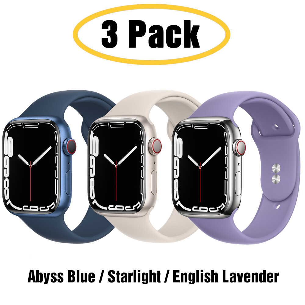 3 PACK Silicone Sport Band Strap for Apple Watch 10 9 8 7 6 3 PACK Silicone Sport Band Strap for Apple Watch 10 9 8 7 6