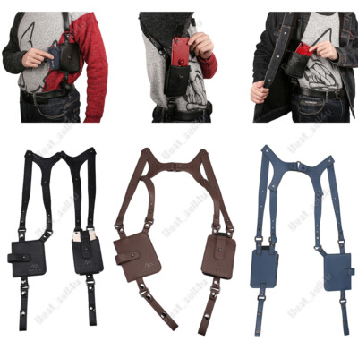 Anti-Theft Hidden Underarm Strap Wallet Double Shoulder Pouch Holster ...