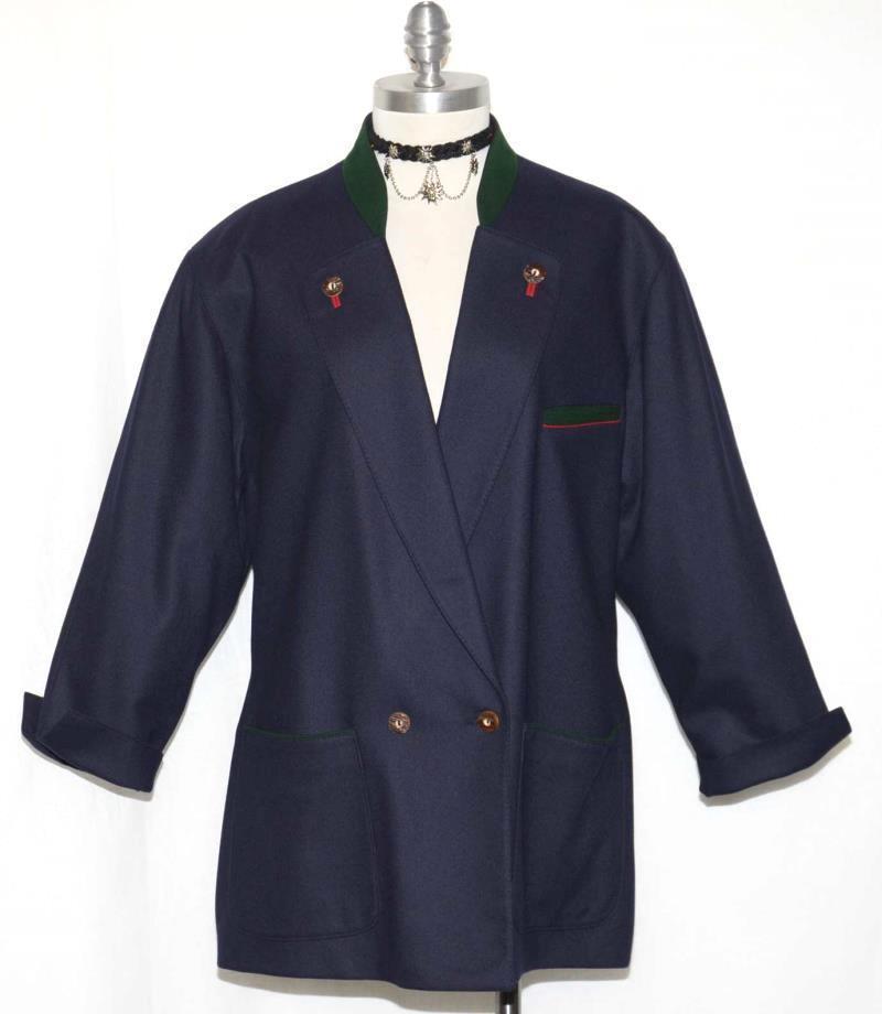 JULIUS LANG ~ BLUE Boiled WOOL German Hunting WINTER Sport Dress JACKET ...