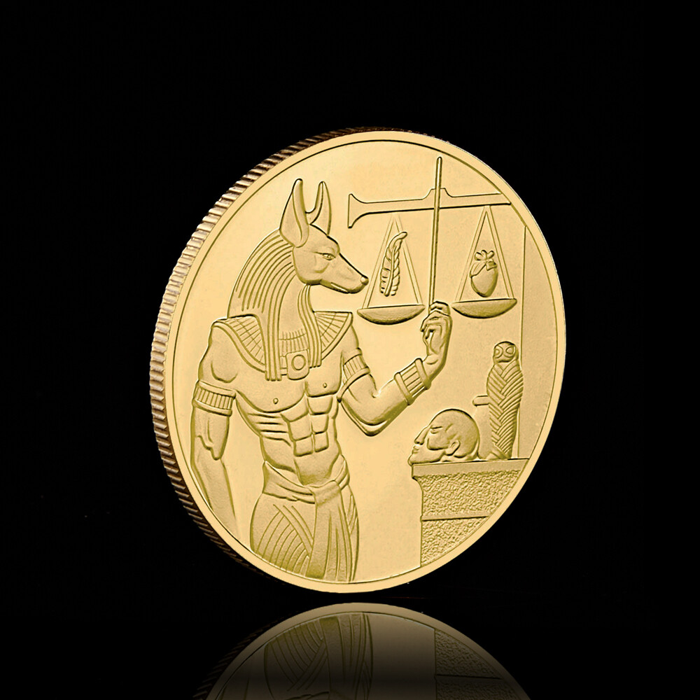 Ancient Egypt Anubis God of Death Coin Pyramid Dieb Pattern ...