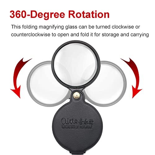 10x Small Pocket Magnifier Glass Mini Folding Magnifying Lenses With ...