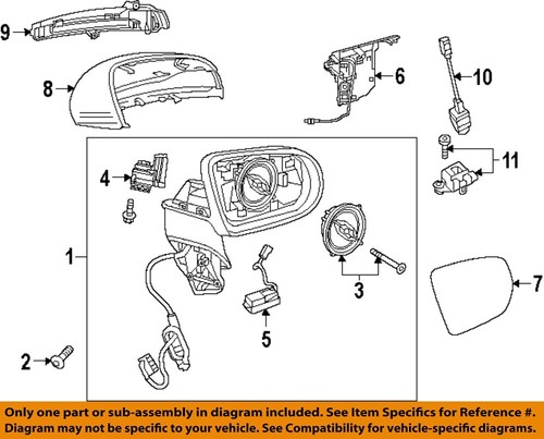 Door Side Rear View Mirror-Housing or Cap / Cover Left 09981149009040 ...