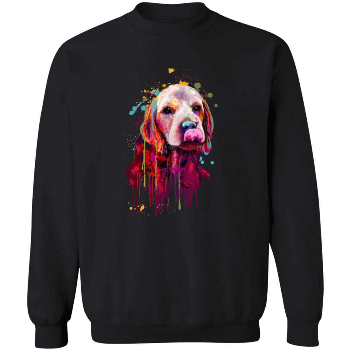Splash color Cocker Spaniel dog Unisex Crewneck Sweatshirt Abstract pet ...