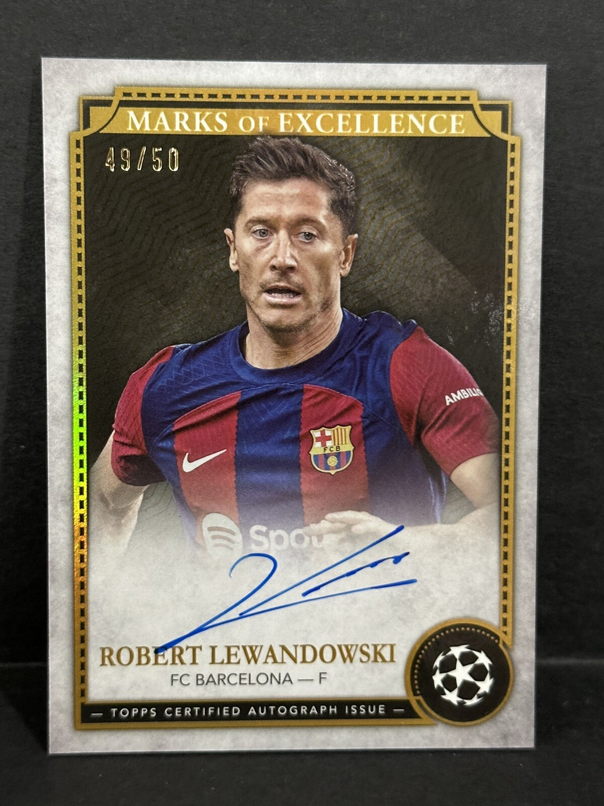 2023-24 Topps UEFA Robert Lewandowski Mark Of Excellence On Card Auto ...