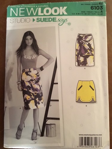 New Look Sewing Pattern 6103 Misses Suede Says Skirt Size 4 - 16 Uncut ...