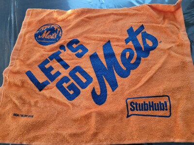2015 MLB NY Mets Orange "LETS GO METS" Rally Towel StubHub | eBay