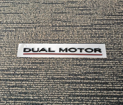 Gloss Black OEM Style Tesla Dual Motor Badge Rear Trunk Emblem for ...