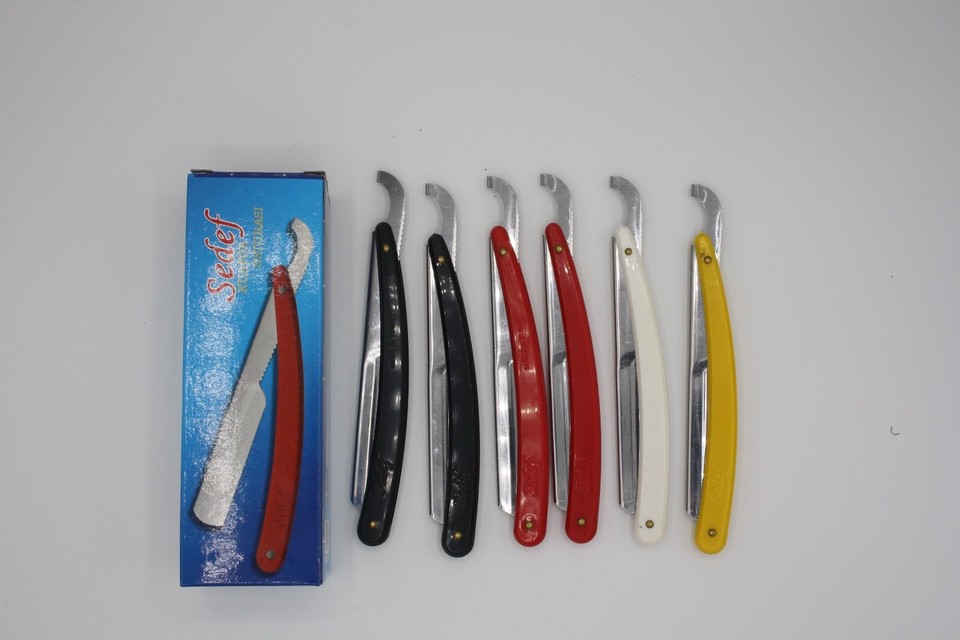 6x SEDEF TURKISH STYLE STRAIGHT RAZOR SHAVETTE PROFESSIONAL BARBER USE+ ...