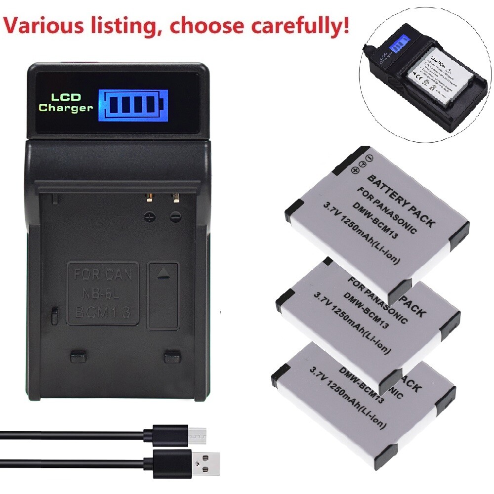 Battery or LCD Charger for Panasonic DMW-BCM13 BCM13 DMW-BCM13PP ...