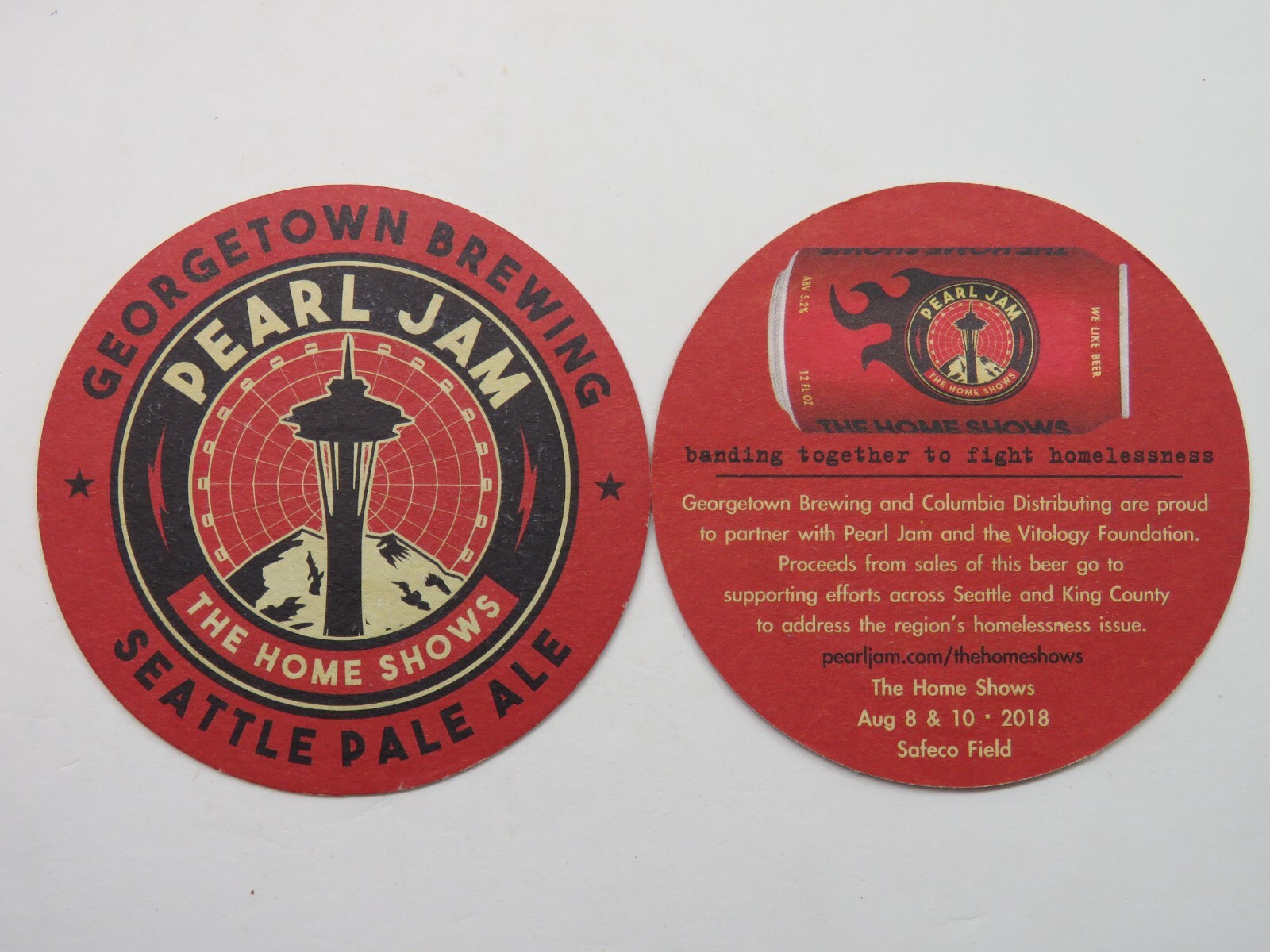 Beer COASTER ~ GEORGETOWN Brewing Co ~ Pearl Jam Home Shows Seattle ...