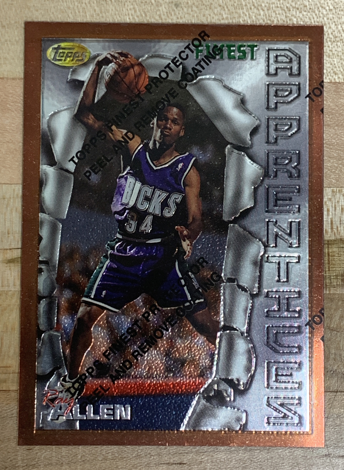 Ray Allen 1996-97 Topps Finest Rookie RC Card #22 w/ Coating - Get It ...