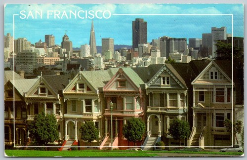 San Francisco California 1980s Postcard Row Houses At Alamo Square | eBay