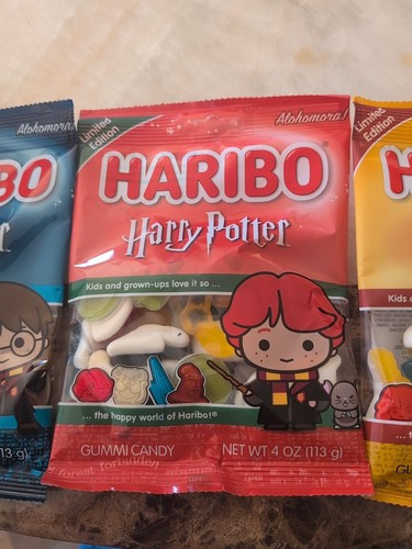 3 Limited Edition HARIBO Harry Potter ~Ron Hermione gummy bears LOT 4oz ...