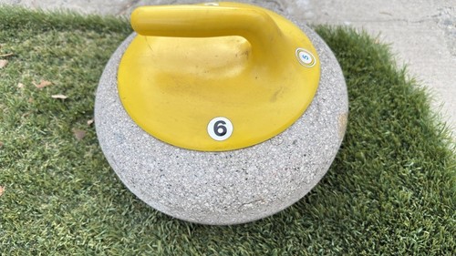 Curling Stone, Curling Rock, With Yellow Handle, Full Size, | eBay
