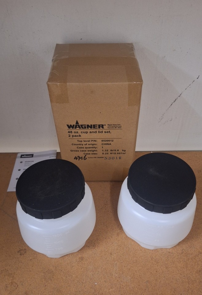 Wagner Flexio 48oz Paint Cups w/ Lids – 2 Pack – New in Box | eBay