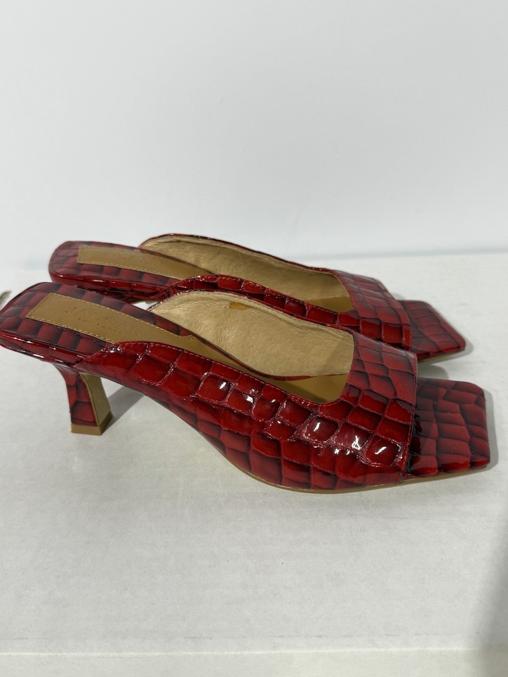 Jaggar The Label Women's Size 37 Red Progress Python Leather Flared ...