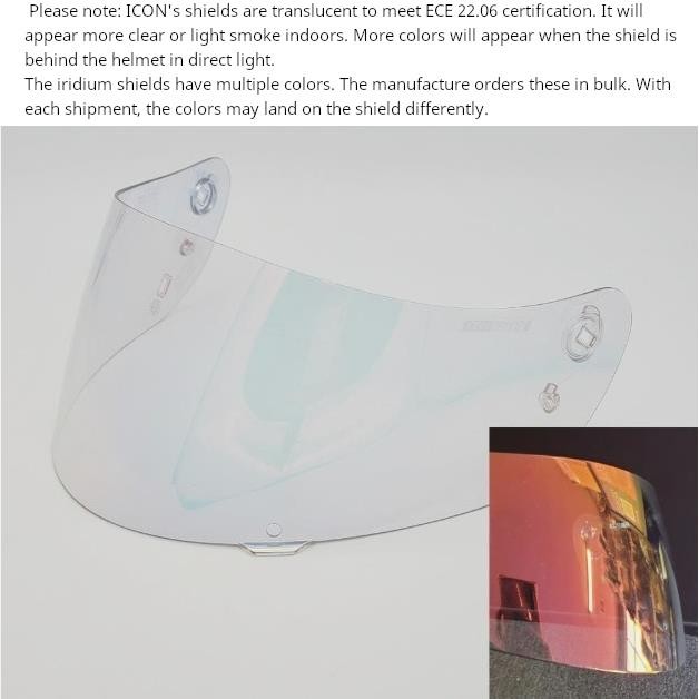 ICON Airframe Pro/Airform/Airmada Optics Shield ECE 22.06 Replacement ...