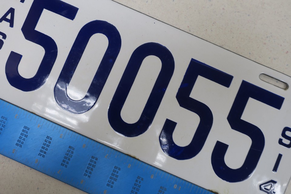 Massachusetts Porcelain License Plate 1914 Tag Enamel #50055 Enamel ...