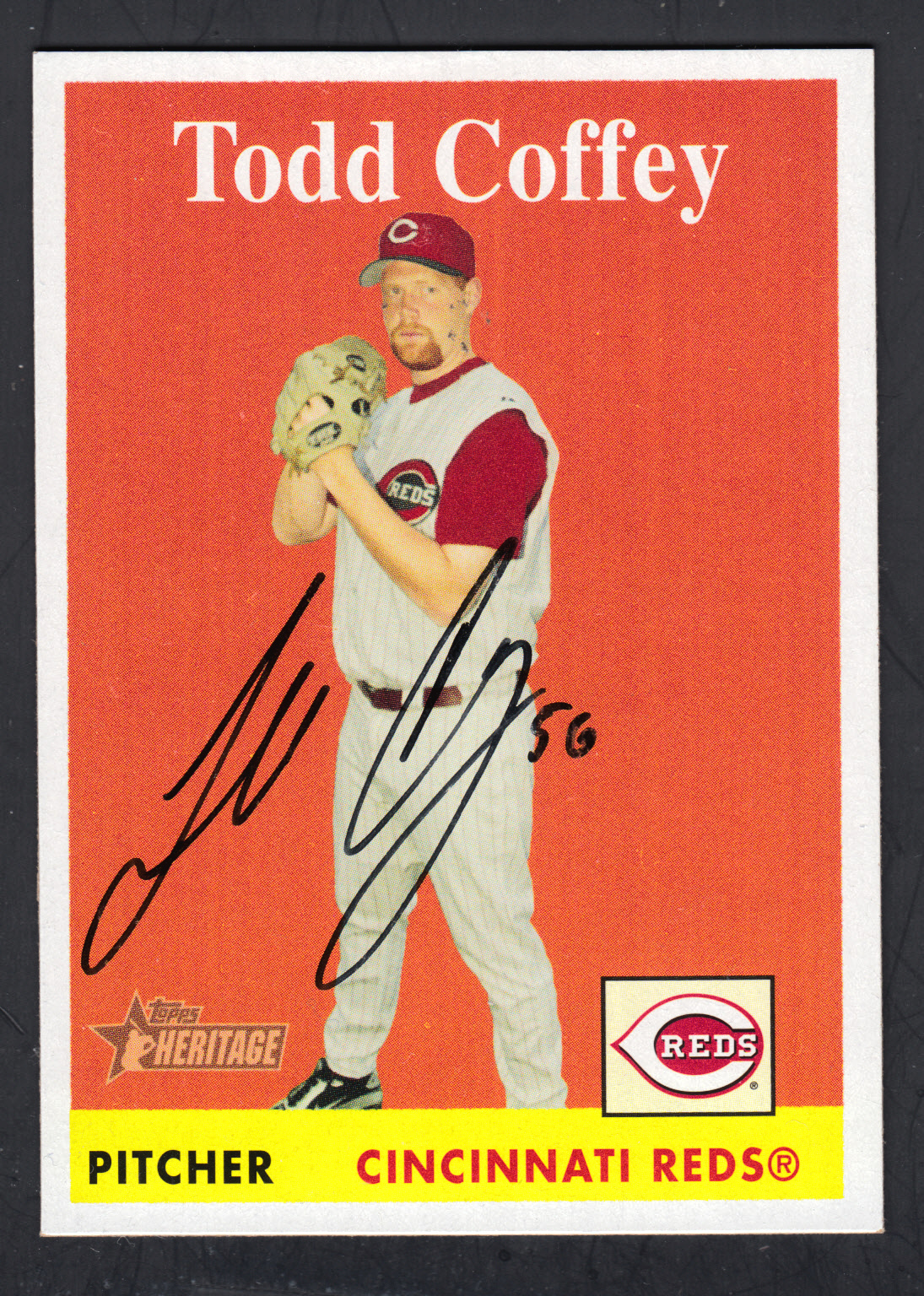 Todd Coffey Autographed 2007 Topps Heritage Baseball Card #169 Reds | eBay