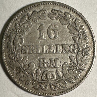 1857 Denmark 16 Skilling Coin | eBay