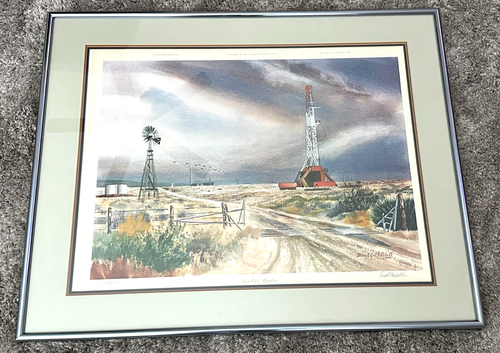 DONALD MITCHELL SIGNED PRINT OILFIELD ART Storm Over Monahans LE 304 ...