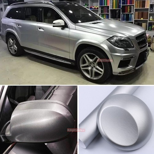 Stretch / Car Matte Satin Chrome Brushed ALUMINUM Vinyl Wrap Sticker ...