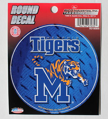 Memphis State University Tiger Round Decal Car Window Sticker 4.5 ...