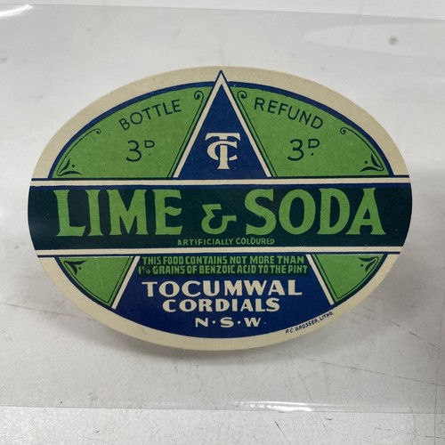 VINTAGE Soft Drink Cordial Label Australia Junk Journal Ad Lime Soda ...