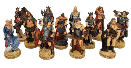 12 Pc 3.5" Norse Gods Mythology Figurine Set Odin Thor Loki Freya ...