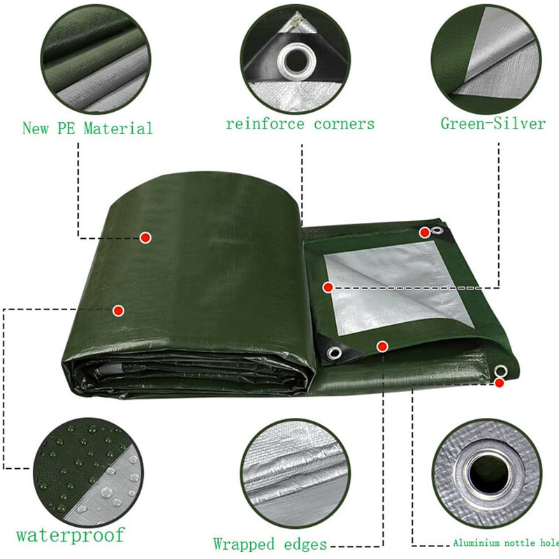 2x3M 3x3M 3x4M Large Tarpaulin Heavy Duty Regular Waterproof Cover Tarp ...