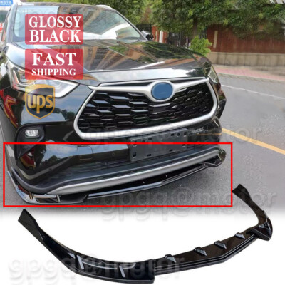 Toyota Highlander LE XLE 2020-2025 Gloss Black Front Bumper Lip ...