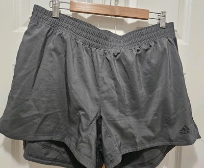 Adidas Shorts Womens Gray Pacer 3 Stripes Woven Athletic 5” Inseam Plus ...