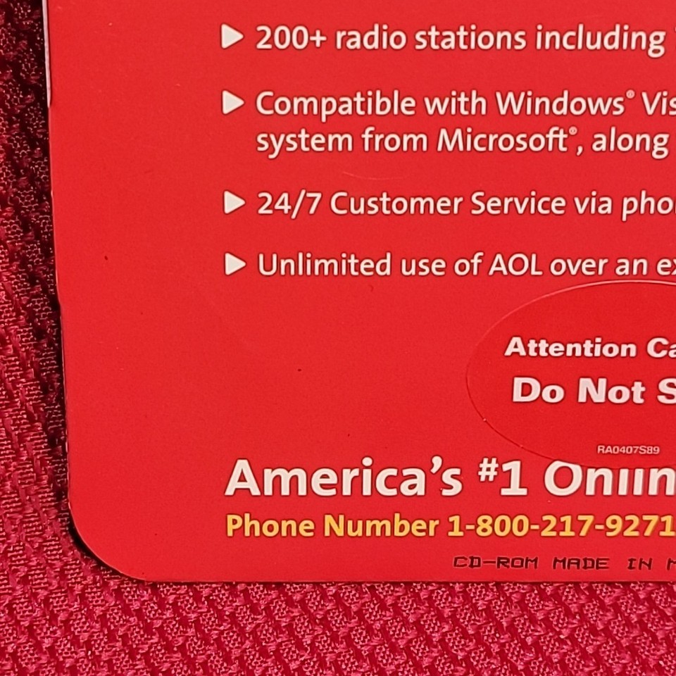 AOL 9.0 VR DISC Vintage install collectible america online VISTA Sealed ...