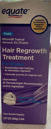 2 Month Equate Topical Aerosol 5% Hair Regrowth Treatment Women 2.1 oz ...
