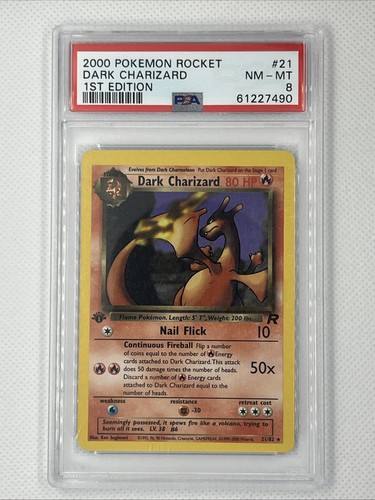 Dark Charizard 1st Edition Team Rocket Pokemon 2000 Non-Holo #21 - PSA ...
