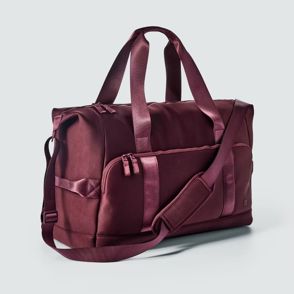 Faux Neoprene Weekender Bag - All In Motion - Maroon | eBay