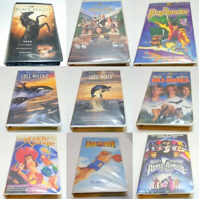 Power Rangers, Magic Voyage, Free Willy, Pagemaster -Disney 9 Kids VHS ...
