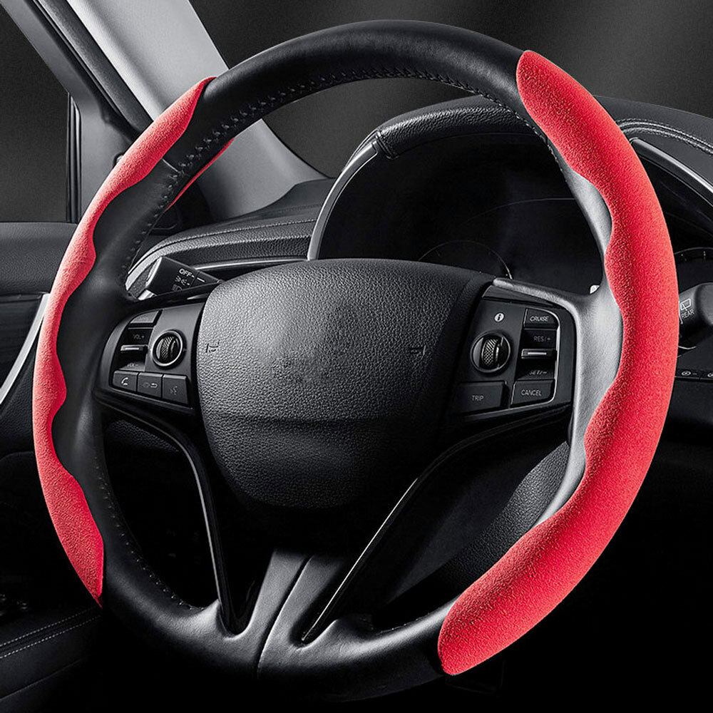 Red Car Parts Anti-Skid Plush Steering Wheel Cover For Auto Interior ...