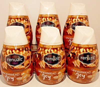 6 Renuzit GINGERBREAD JOY Special Edition Gel Air-Fresheners 7oz each ...