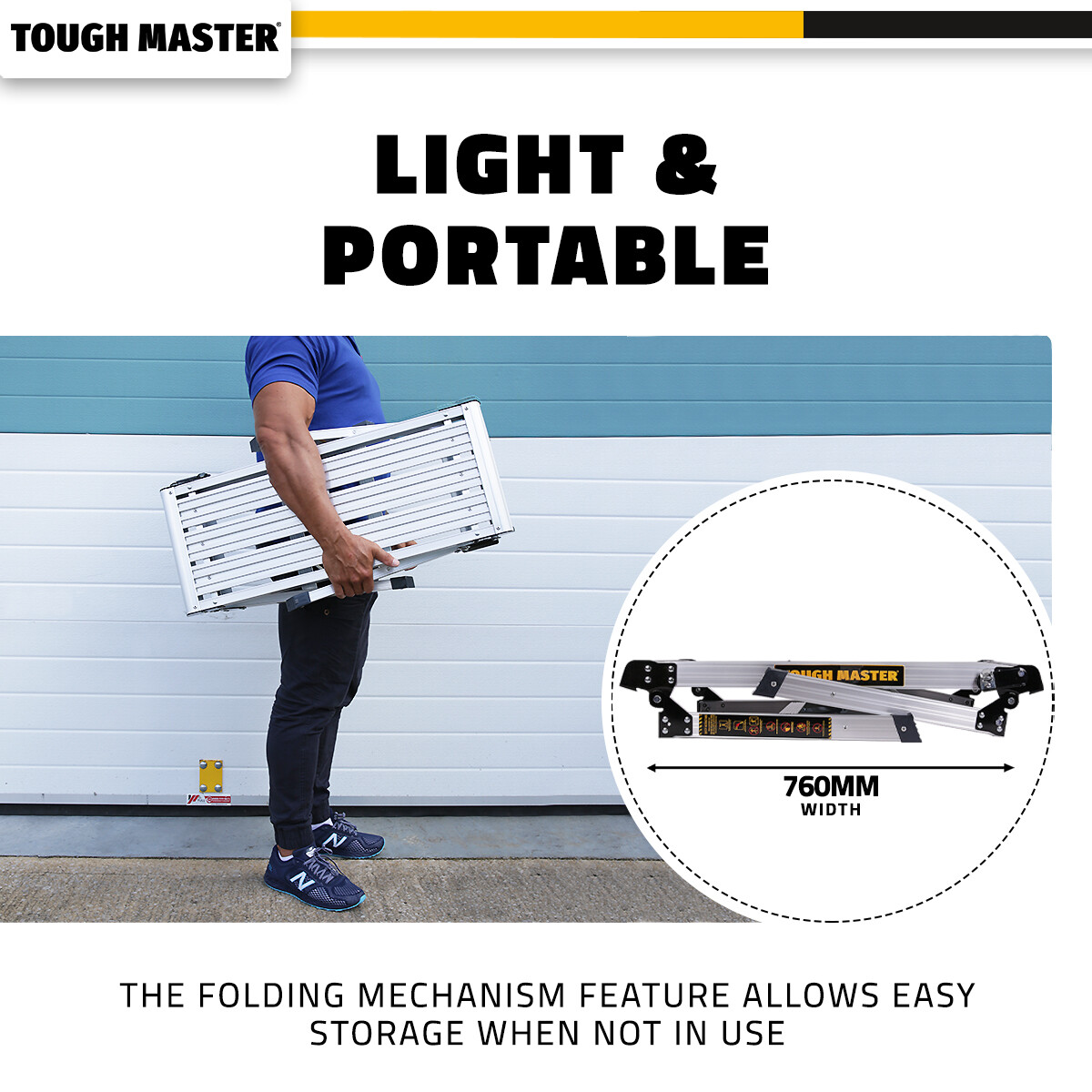 Heavy Duty Aluminium Hop Up Step Ladder Folding Stool Work Bench ...