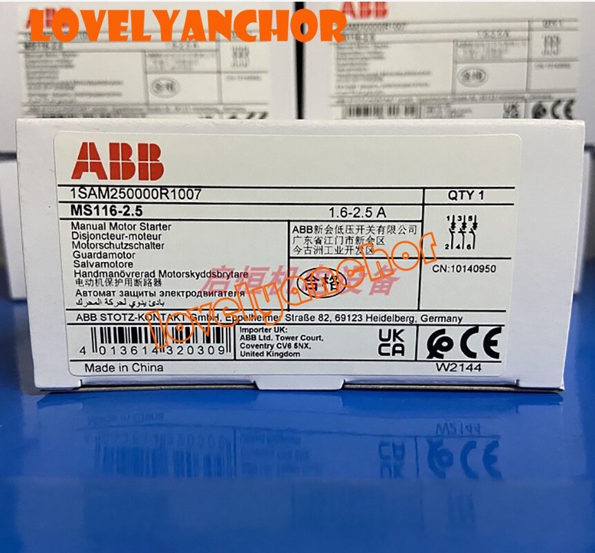 1PC ABB MS116-2.5 1.6-2.5A Circuit Breaker Manual Motor Starter | eBay