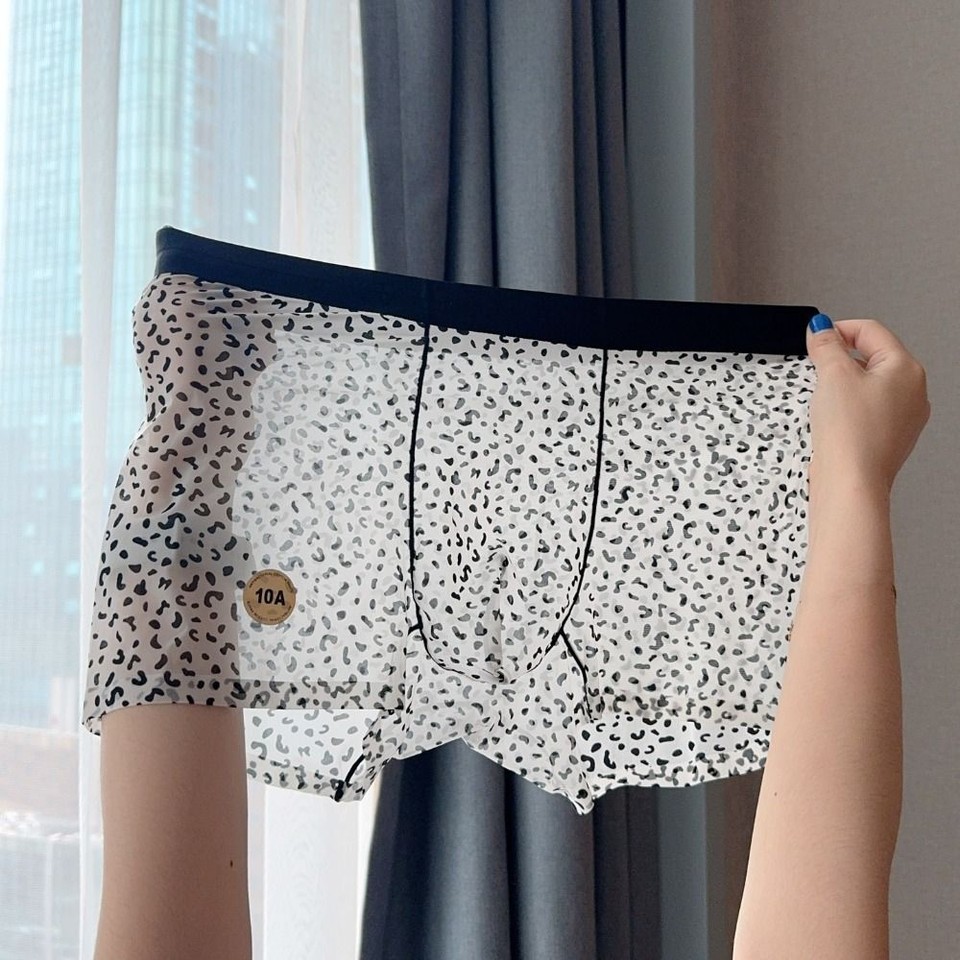 Breathable Leopard Thin Boxers High Waist Underwear for Men Traval ...