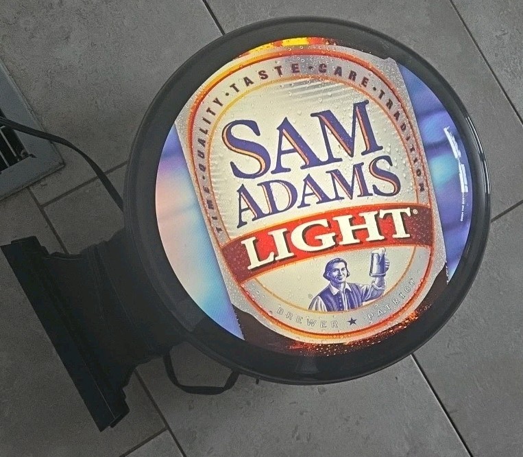 AWESOME SAM ADAMS LAGER BEER LIGHT UP TWO SIDED PUB SIGN SAMUAL 30” X ...