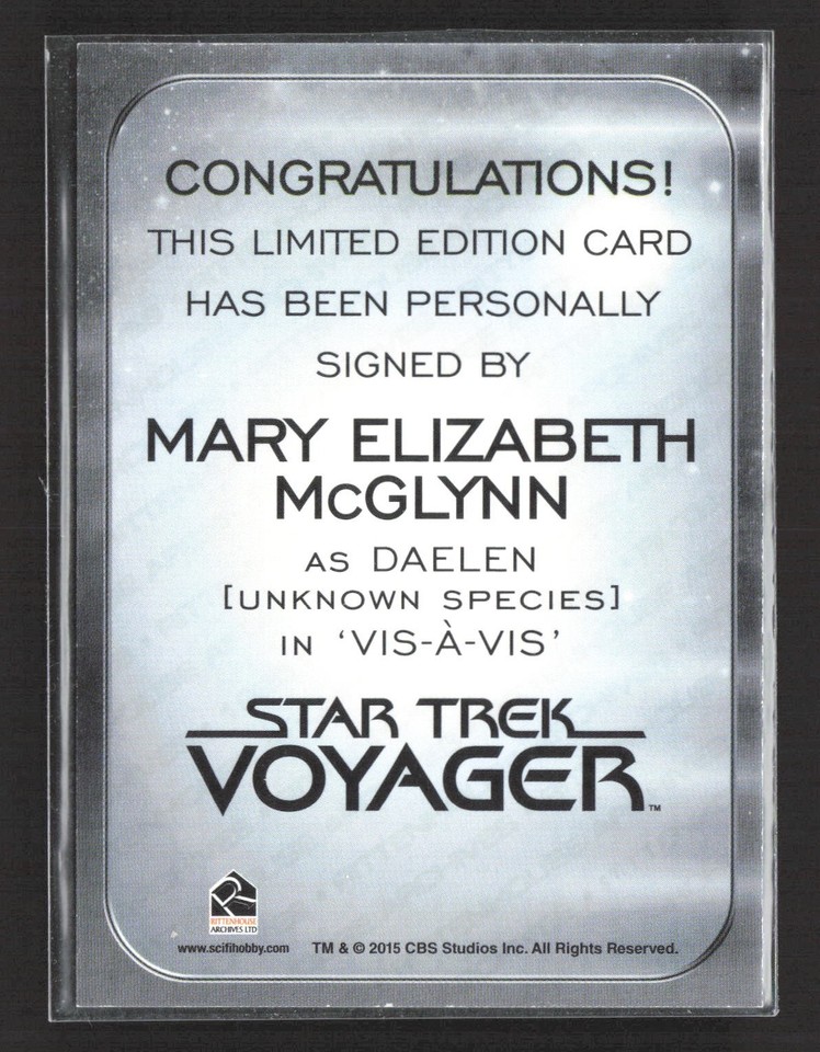 Rittenhouse Star Trek Voyager Mary Elizabeth Mcglynn As Daelen Auto | eBay