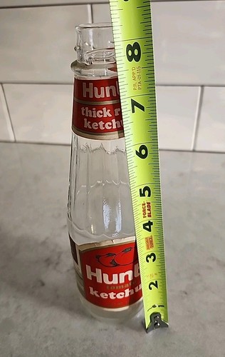 Vintage Antique Hunts Thick Rich Ketchup Easy Grip Empty Glass Bottle ...