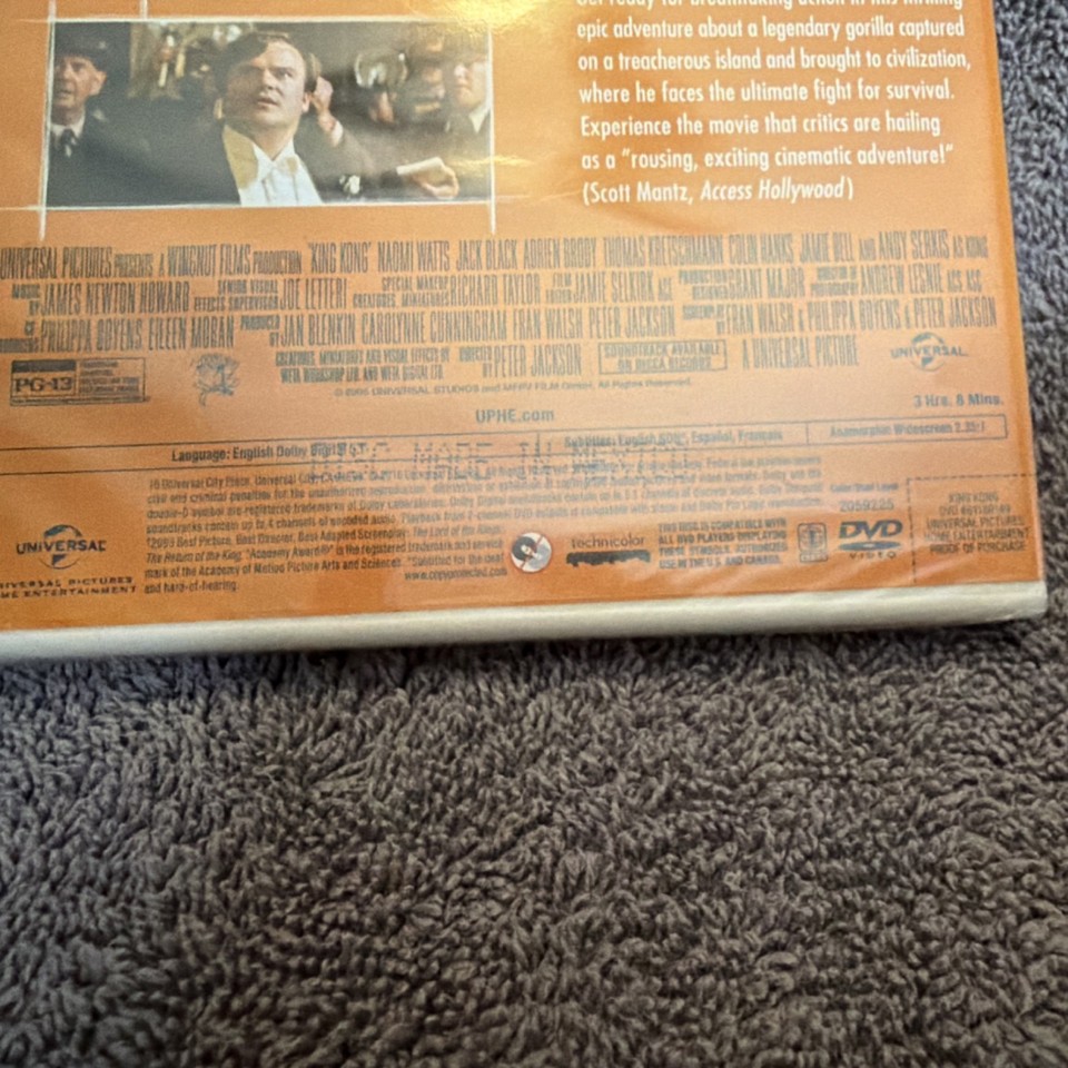 Universal Studios King Kong DVD Widescreen Naomi Watts Jack Black ...