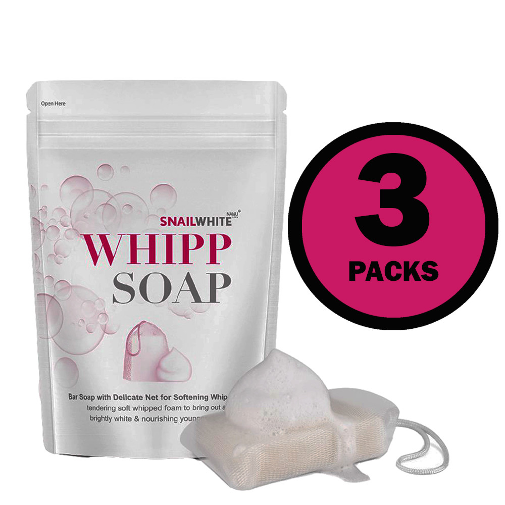 100gx3 Snail White Whipp Soap Delicate Net Softening Bar Foam Face ...