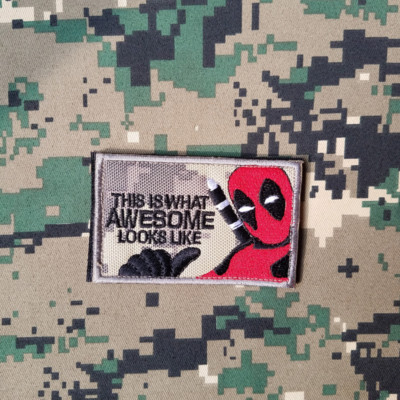 THIS IS WHAT AWESOME LOOKS LIKE DEADPOOL ARMY EMBROIDERED HOOK PATCH ...